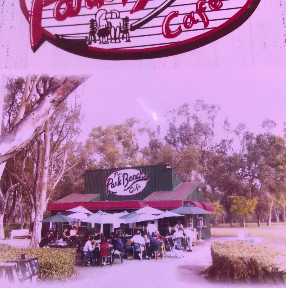 park bench cafe